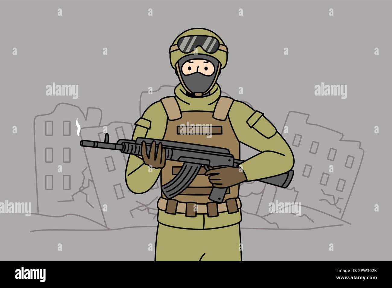Soldier in uniform portrait Stock Vector Images - Alamy