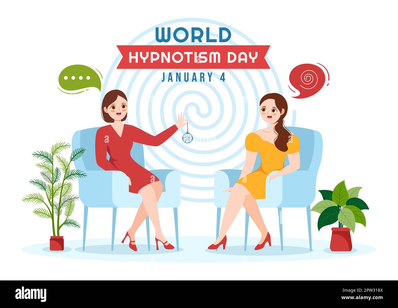 World hypnotism day with black and white spiral hi-res stock ...