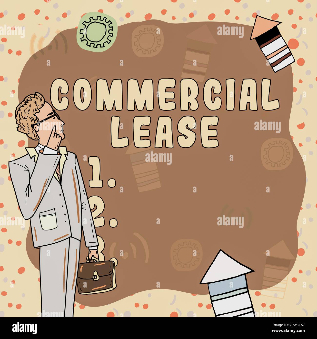 Conceptual caption Commercial Lease, Business approach contract between ...