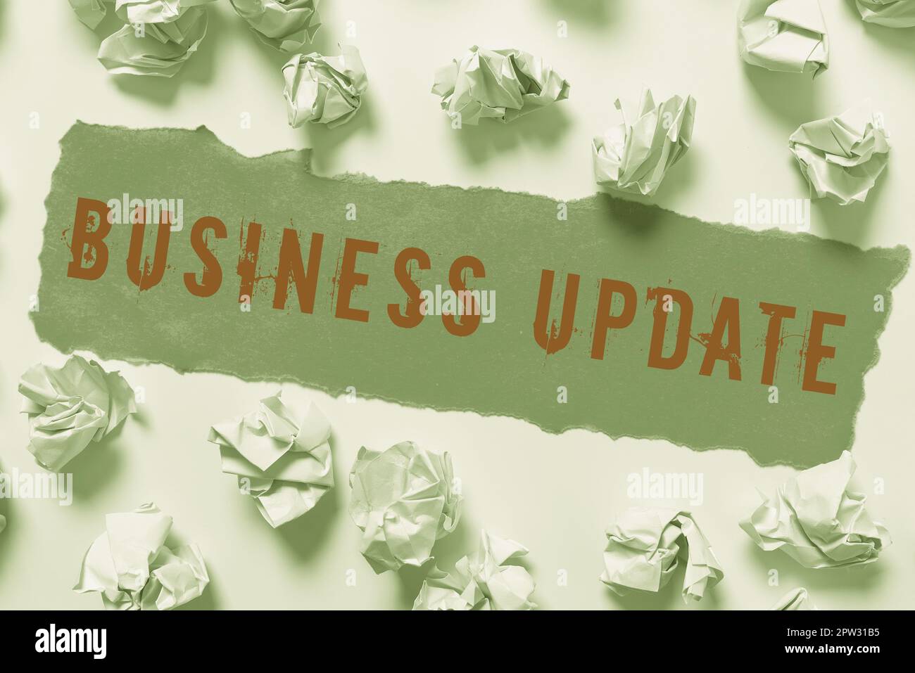 Text caption presenting Business Update, Concept meaning the act of adding new information or ...