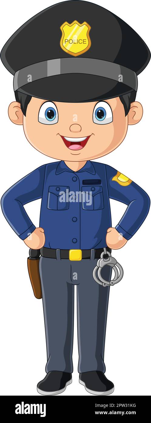 Cartoon young officer policeman standing Stock Vector Image & Art - Alamy