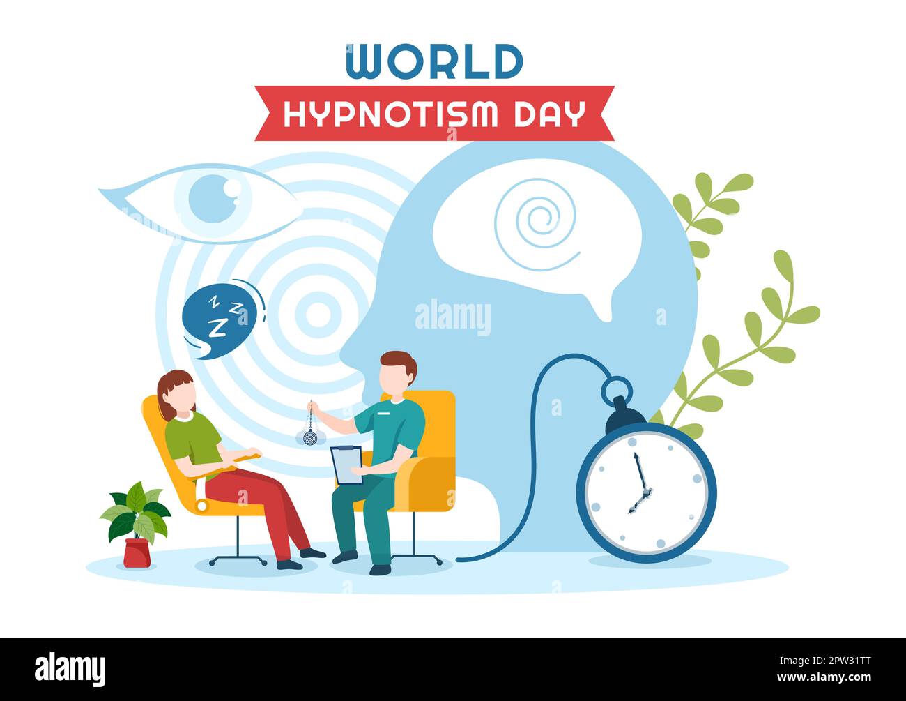 World Hypnotism Day with Black and White Spiral, Altered State of Mind ...