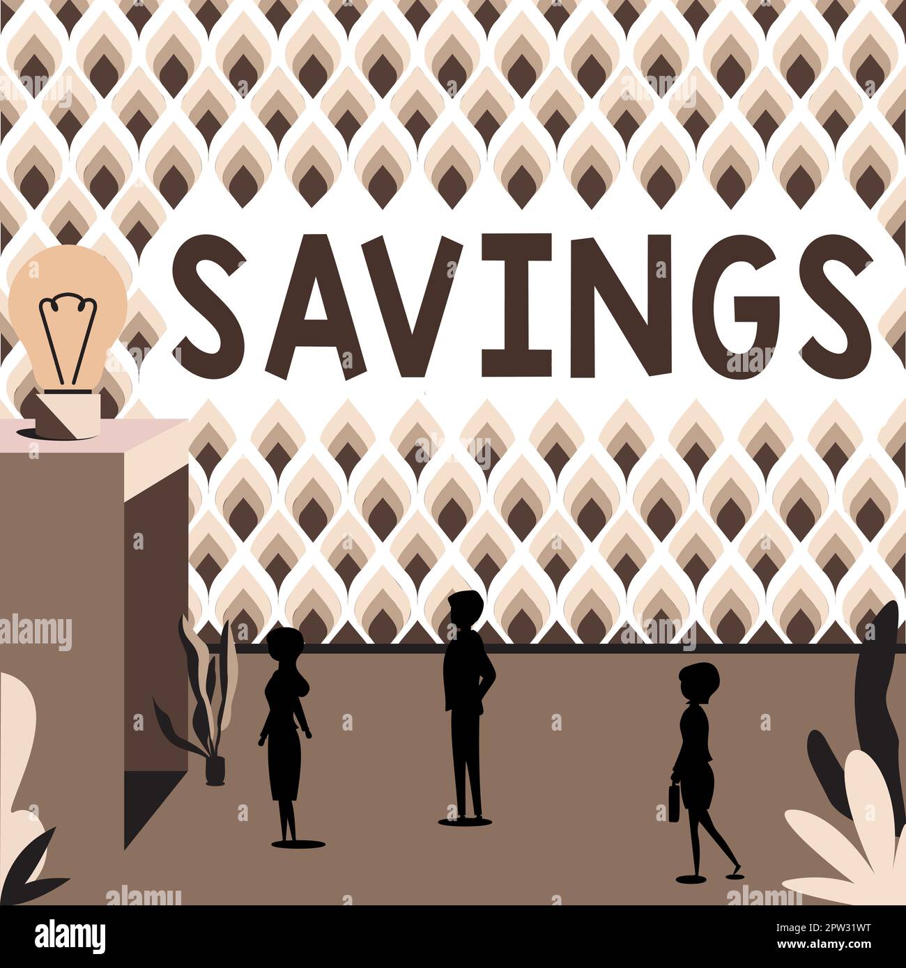 Text sign showing Savings, Word for process of setting aside a portion ...
