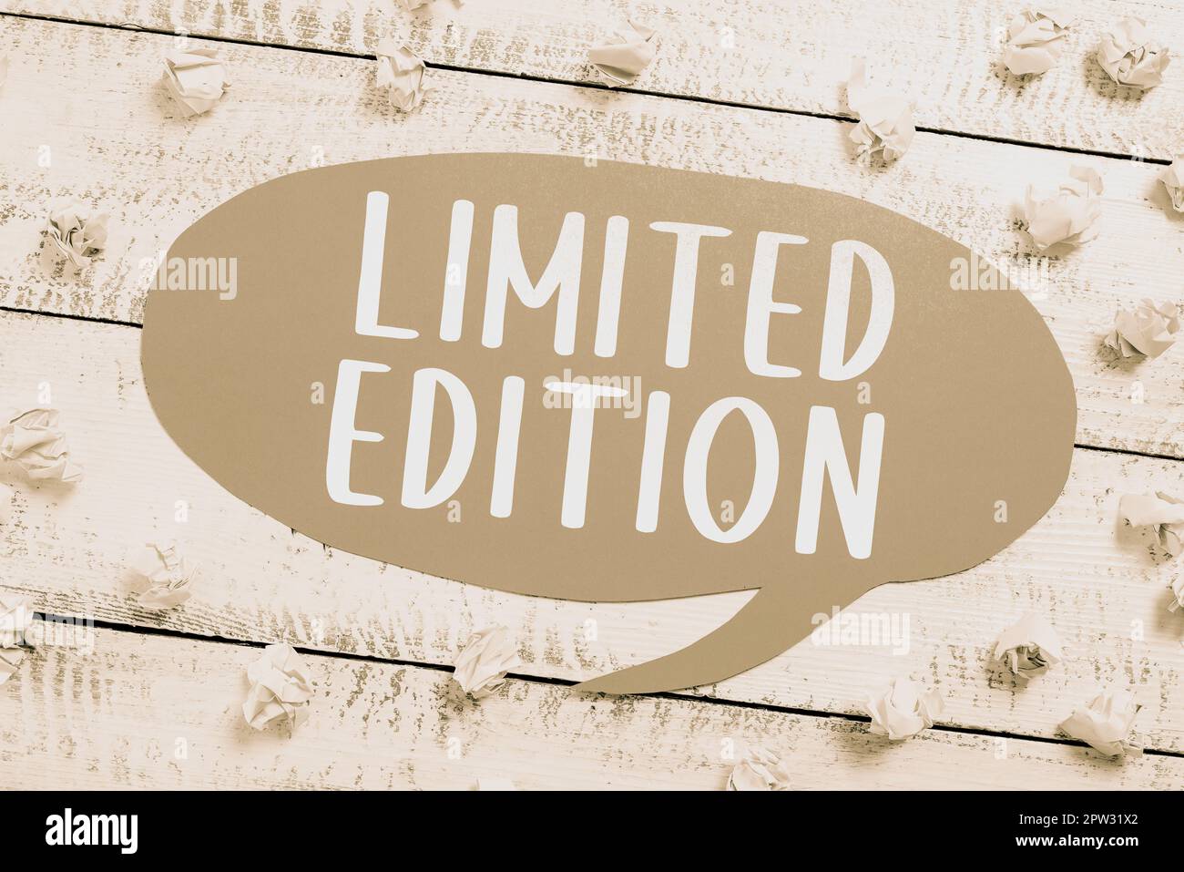 Hand writing sign Limited Edition, Concept meaning issuing products to ...