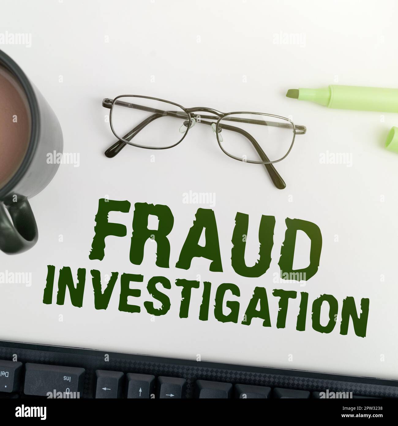 Conceptual display Fraud Investigation, Conceptual photo process of ...