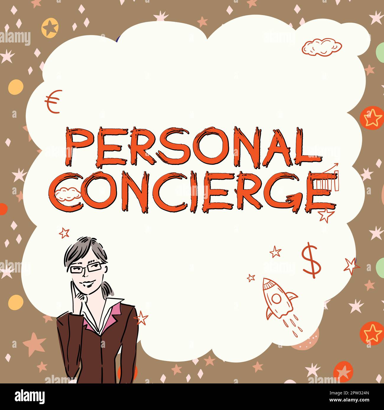 Conceptual caption Personal Concierge, Business concept someone who ...