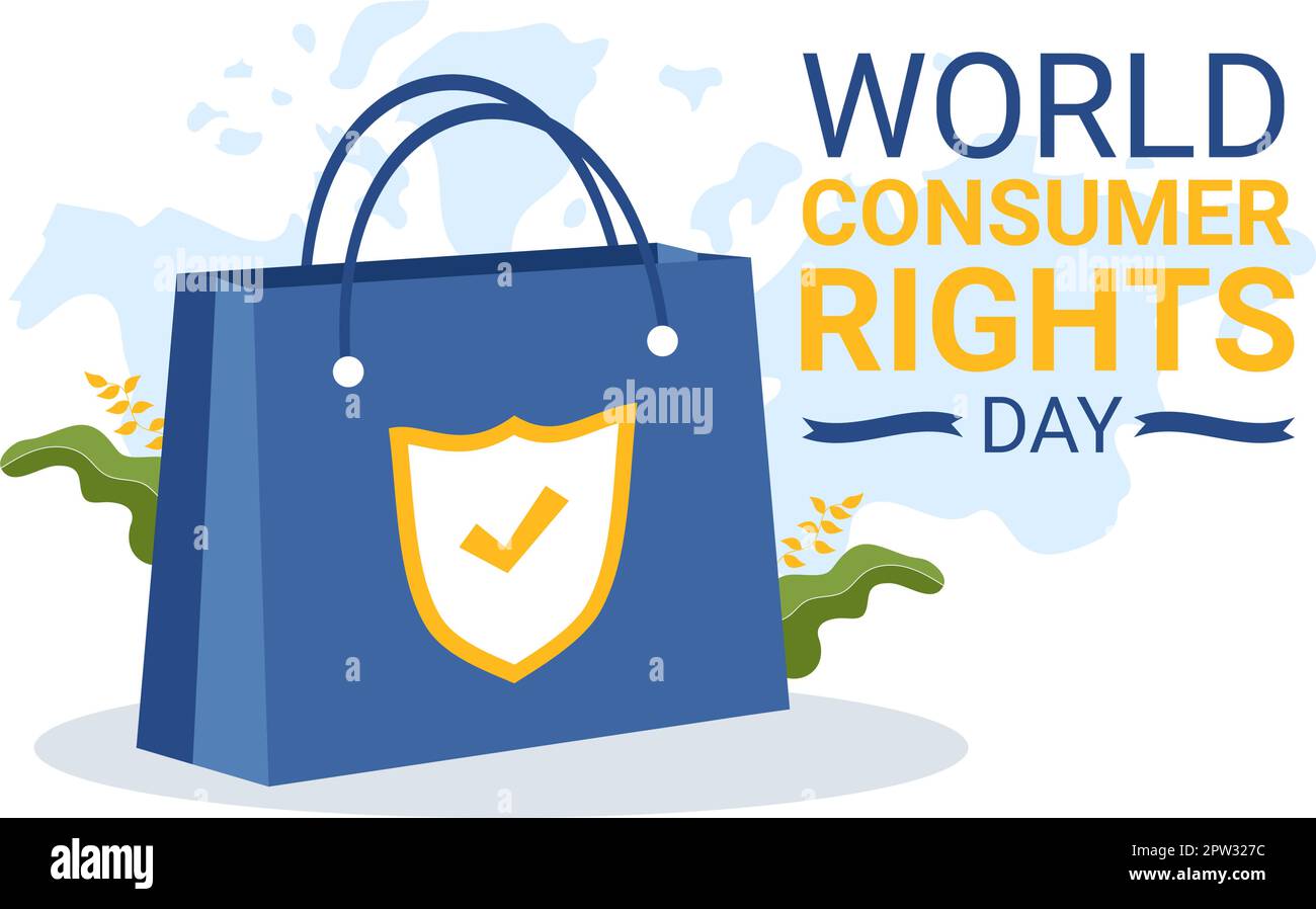 World Consumer Rights Day Illustration with Shopping, Bags and Needs of ...