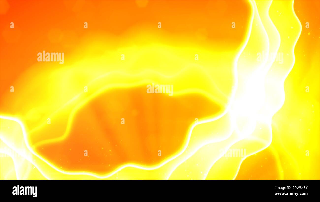 blazing infernal yellow orange twinkling curved objects - abstract 3D ...