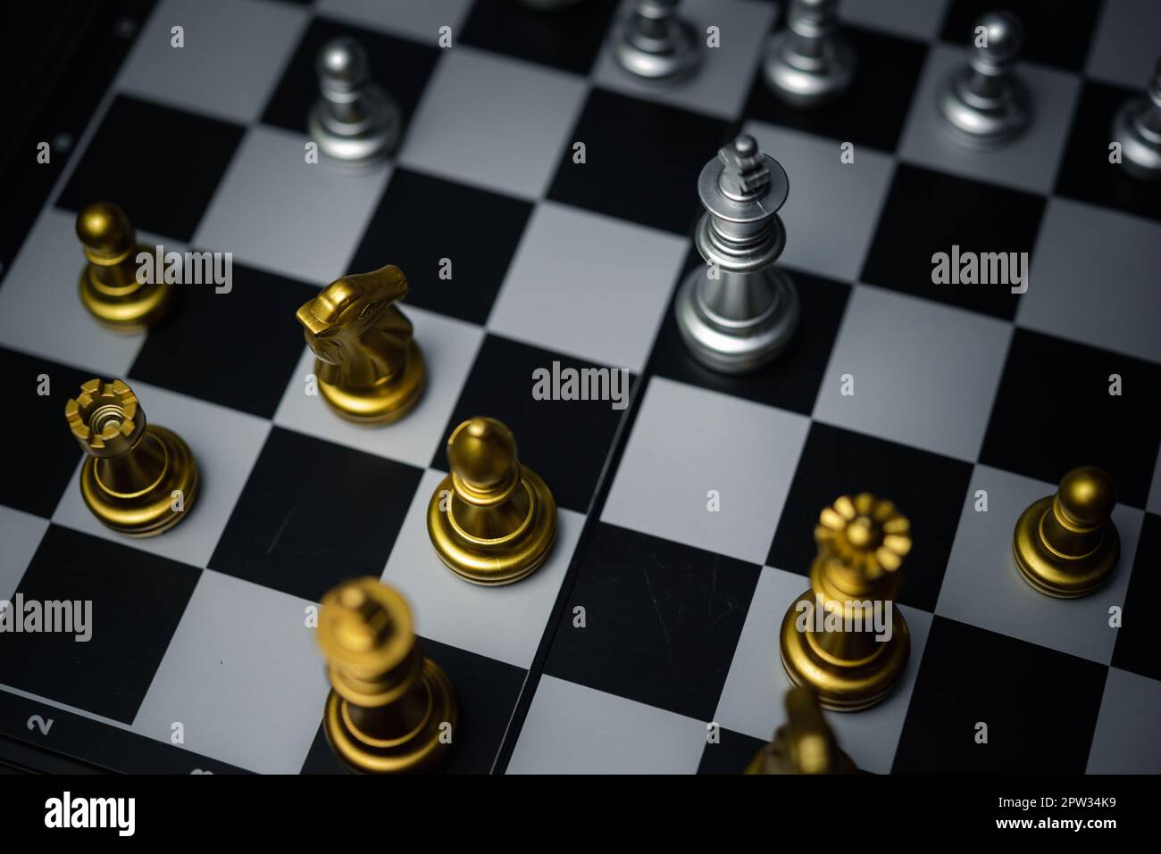 chess on board game top view.Strategy intelligence leadership success ...