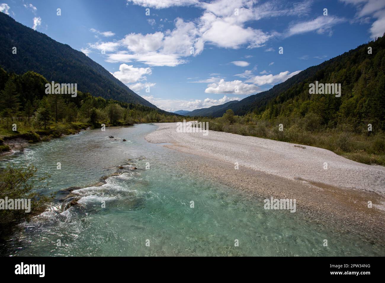 mountain river isar in bavarian Stock Photo - Alamy