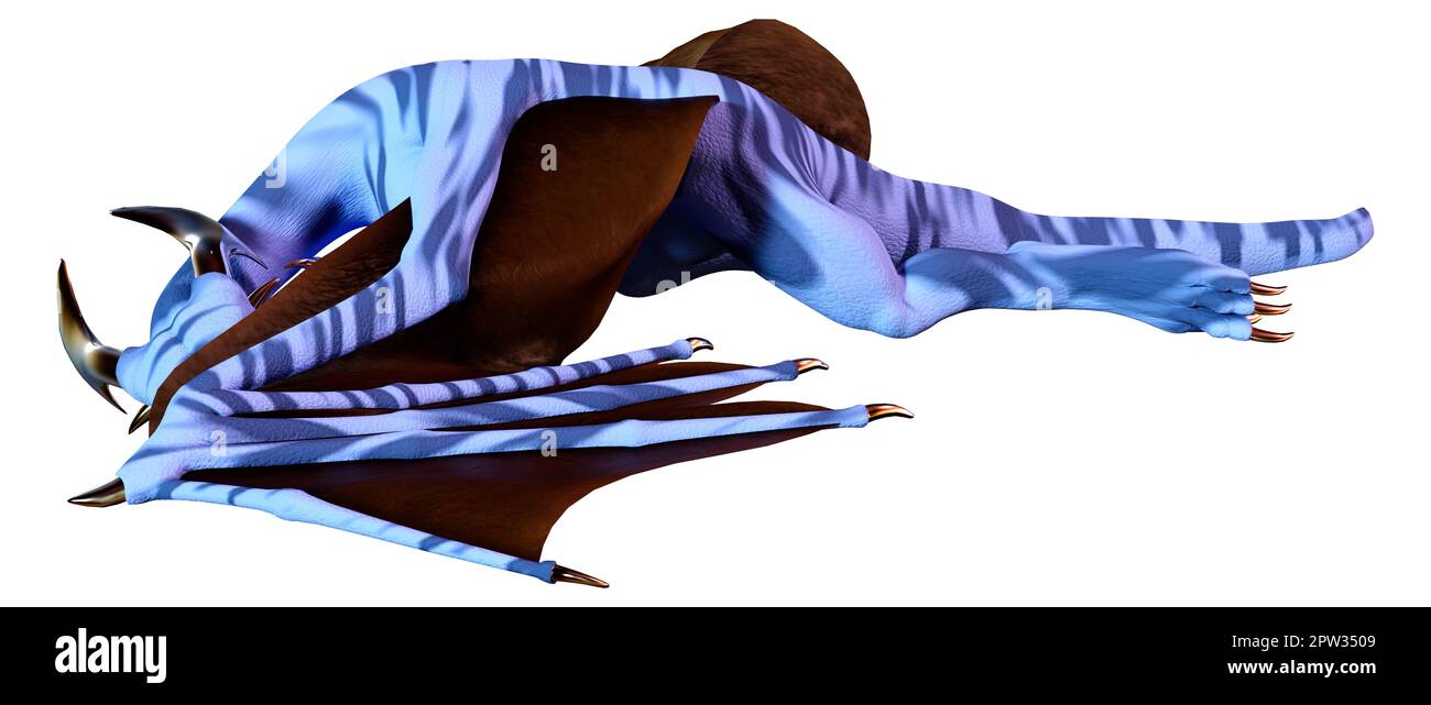 3D rendering of a fantasy dragon isolated on white background Stock ...