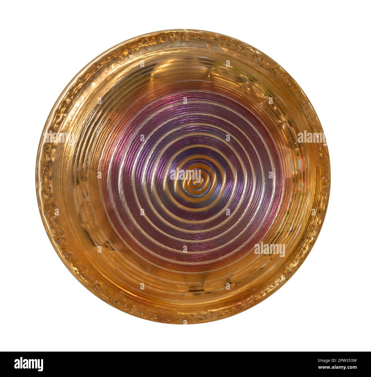 Colorful metallic gong isolated in white back Stock Photo - Alamy