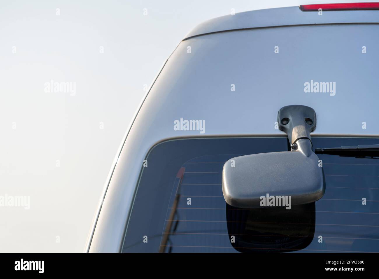 Van mirror rear view back caravan side view Stock Photo - Alamy