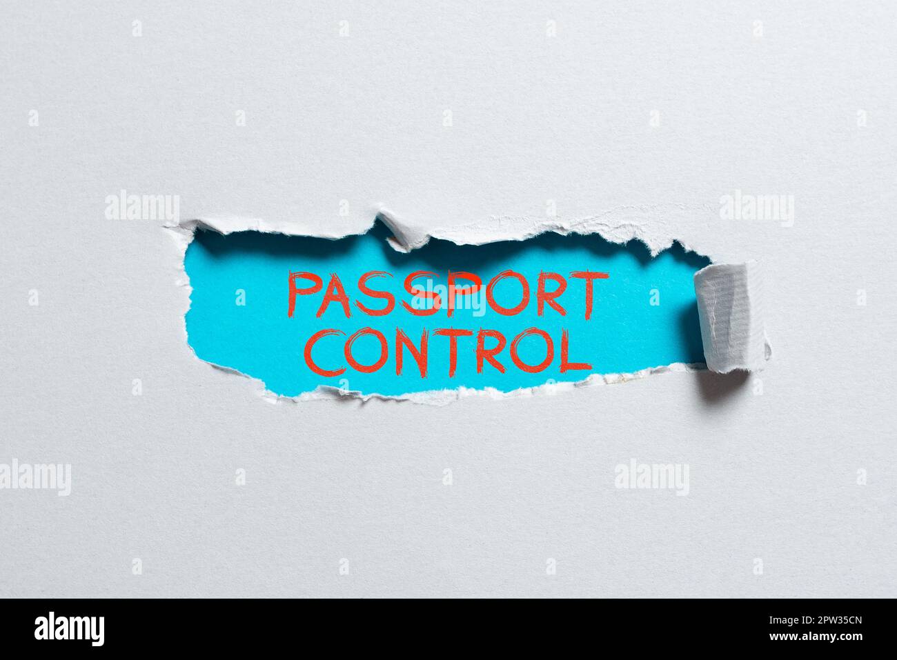 Conceptual display Passport Control, Conceptual photo the area in an ...