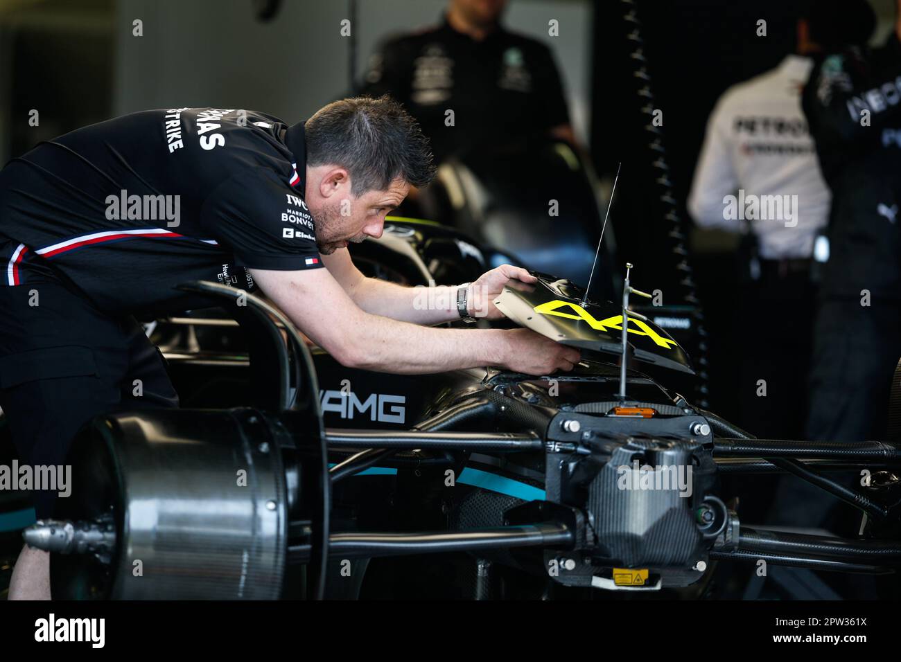 Baku, Azerbaijan. 28th Apr, 2023. Mercedes AMG F1 Team W14, mechanical ...