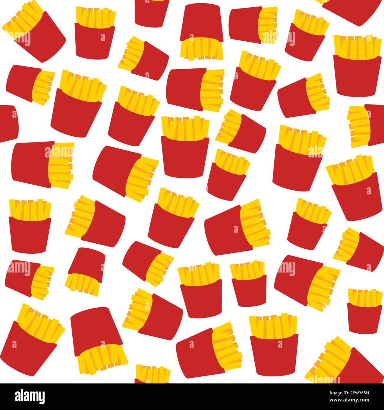 Seamless pattern french fries on white background Stock Vector Image ...
