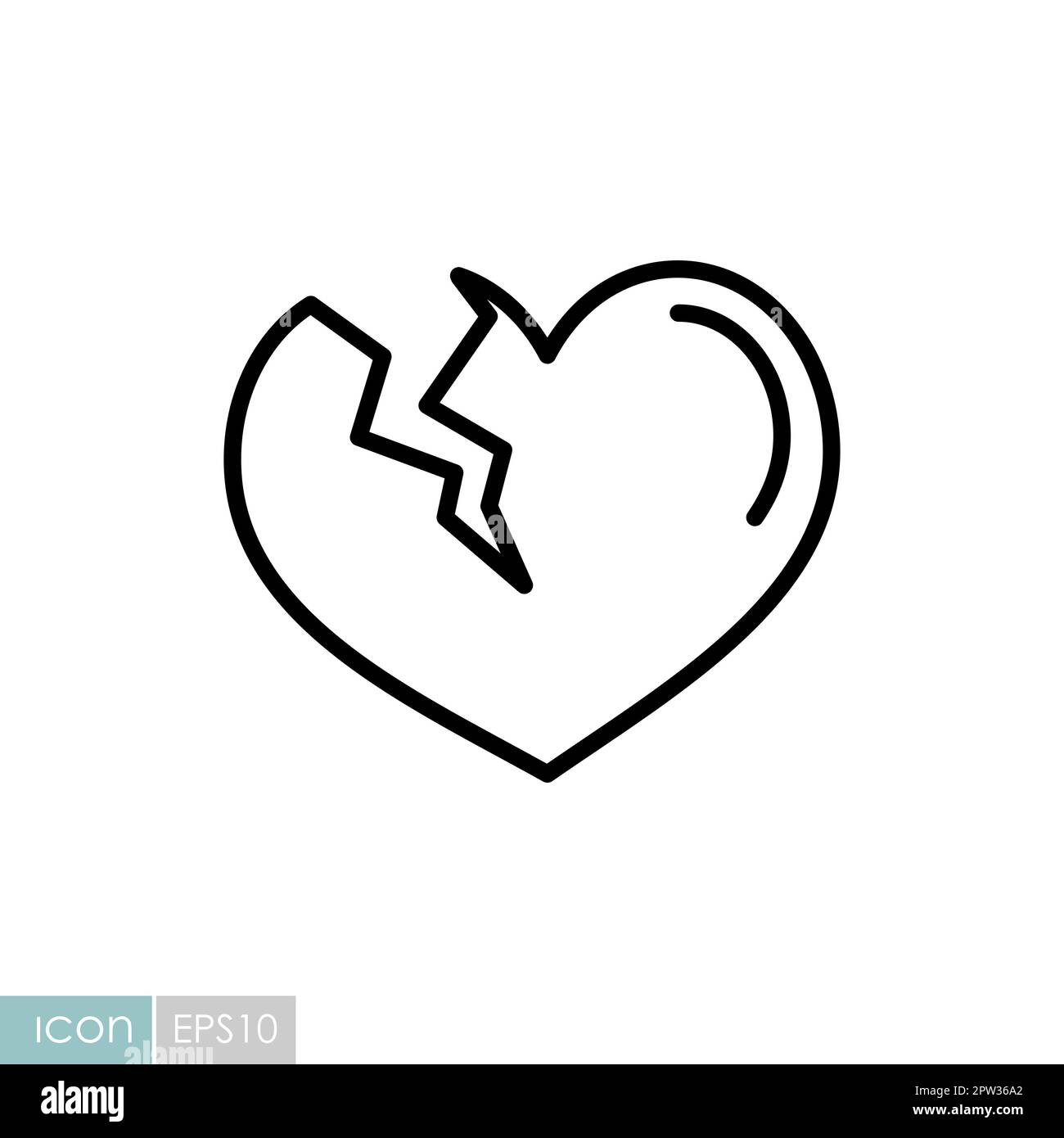 Broken cut heart icon Stock Vector Images - Alamy