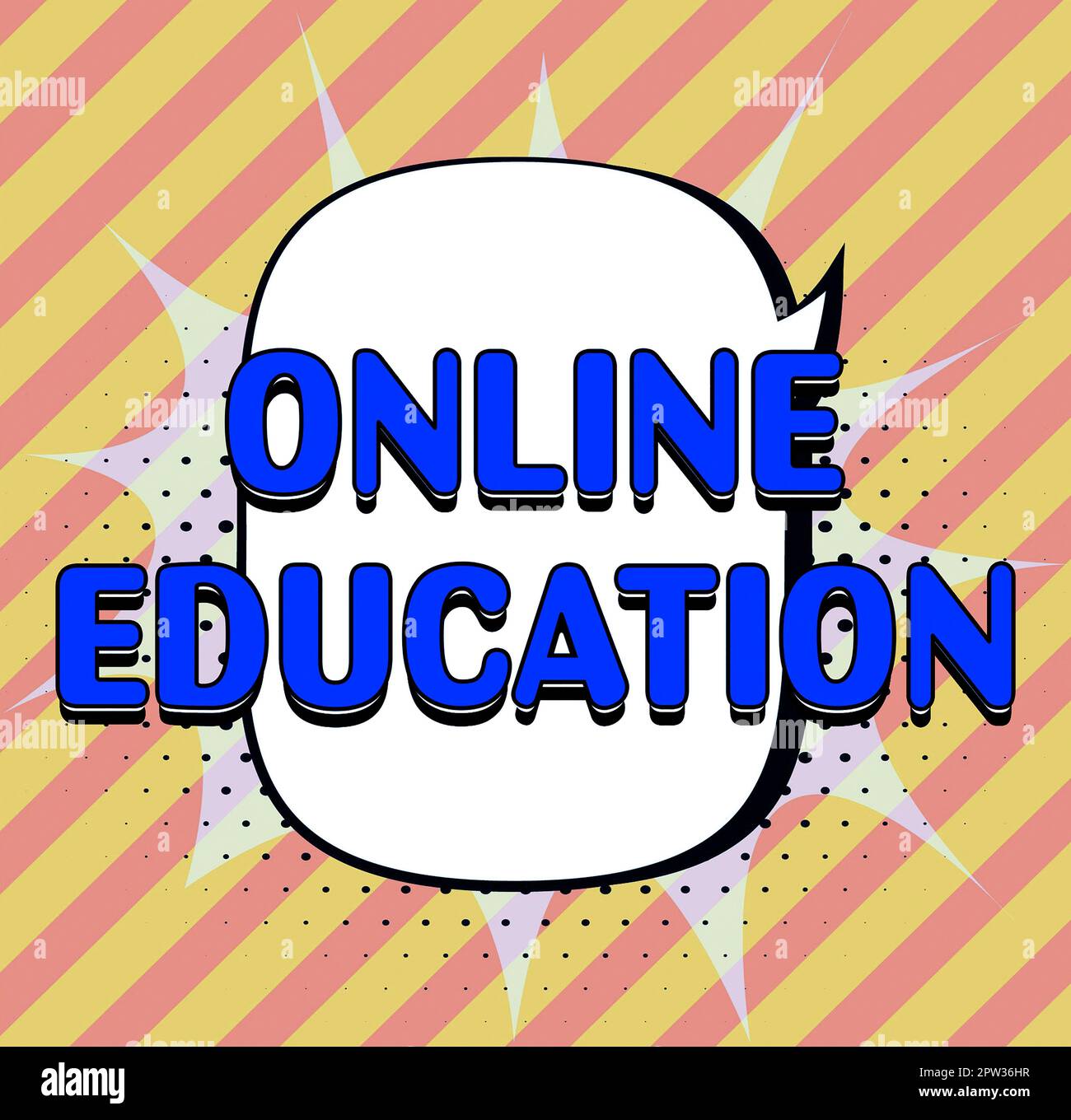 Text caption presenting Online Education, Word Written on kind of ...