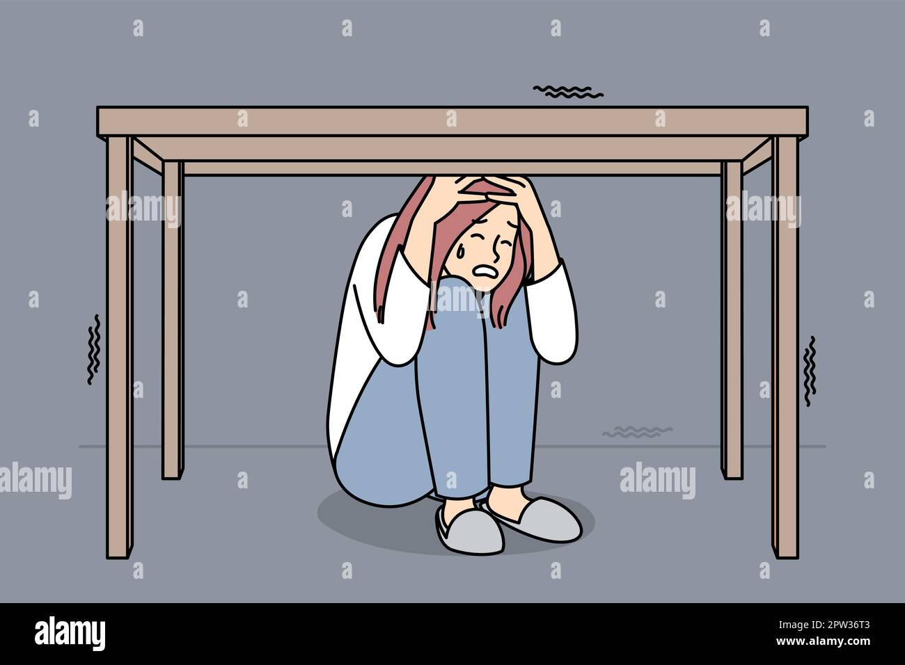 Adult under table Stock Vector Images - Alamy