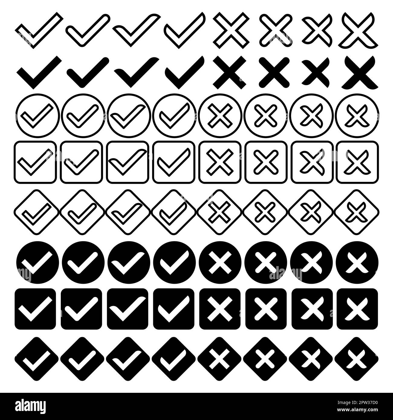 Red check mark white Black and White Stock Photos & Images - Alamy