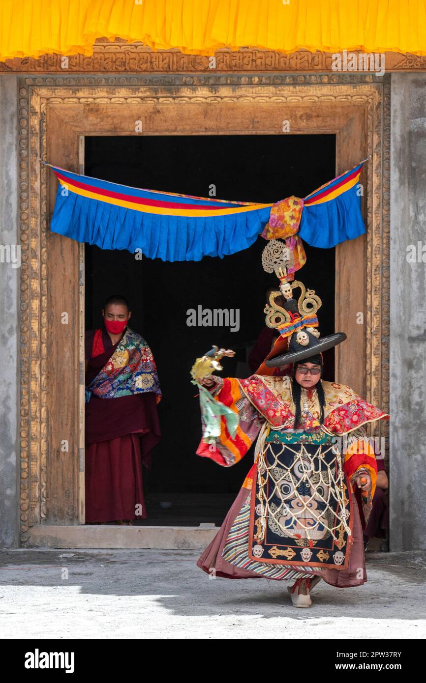 A Monk Dancing during the Phyang Monastery Festival in Ladakh, India ...