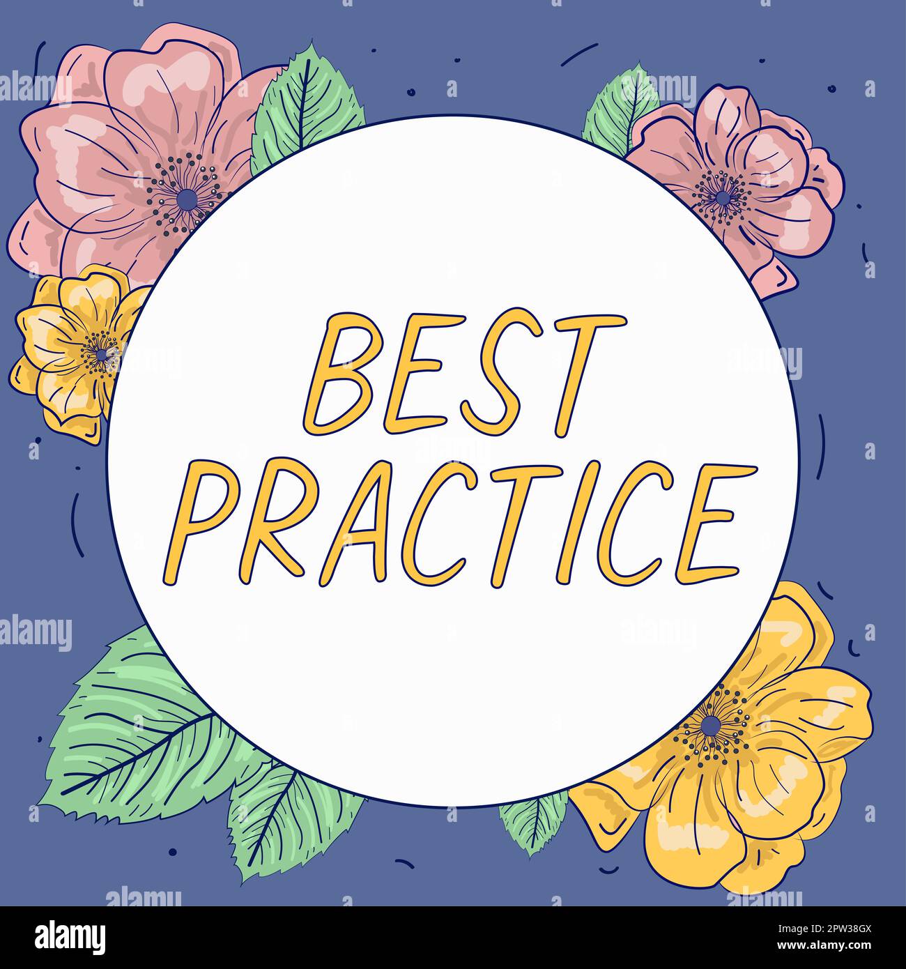 Text caption presenting Best Practice, Conceptual photo Selective Focus ...