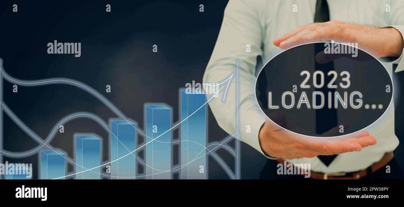 Writing displaying text 2023 Loading..., Business approach a year ... Writing displaying text 2023 Loading..., Business approach a year ...