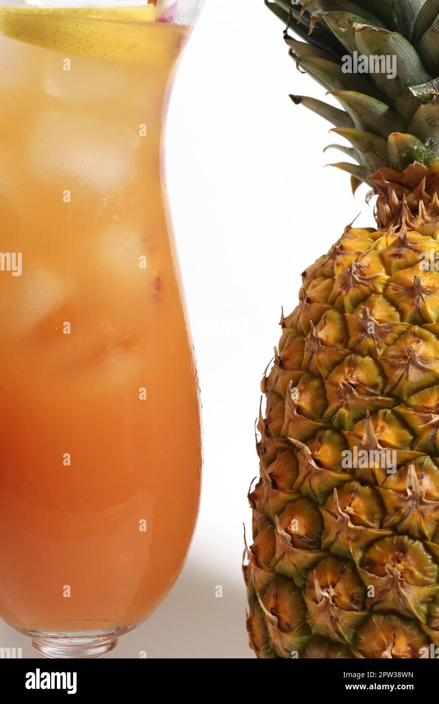 Tropical Hurricane Drink on White Background With Orange Juice and ...