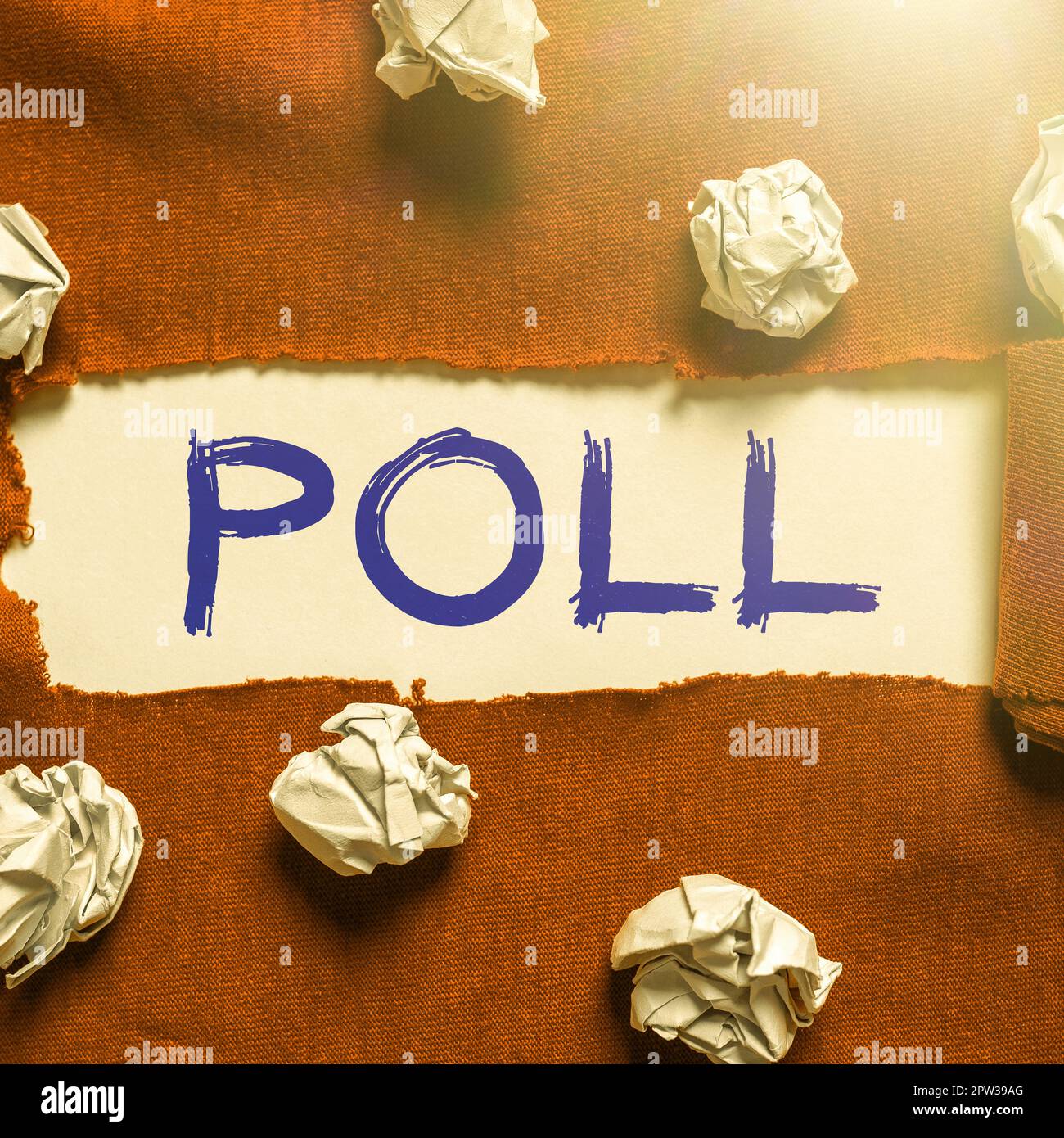 Handwriting Text Poll Word For Record Of The Number Of Votes Cast In