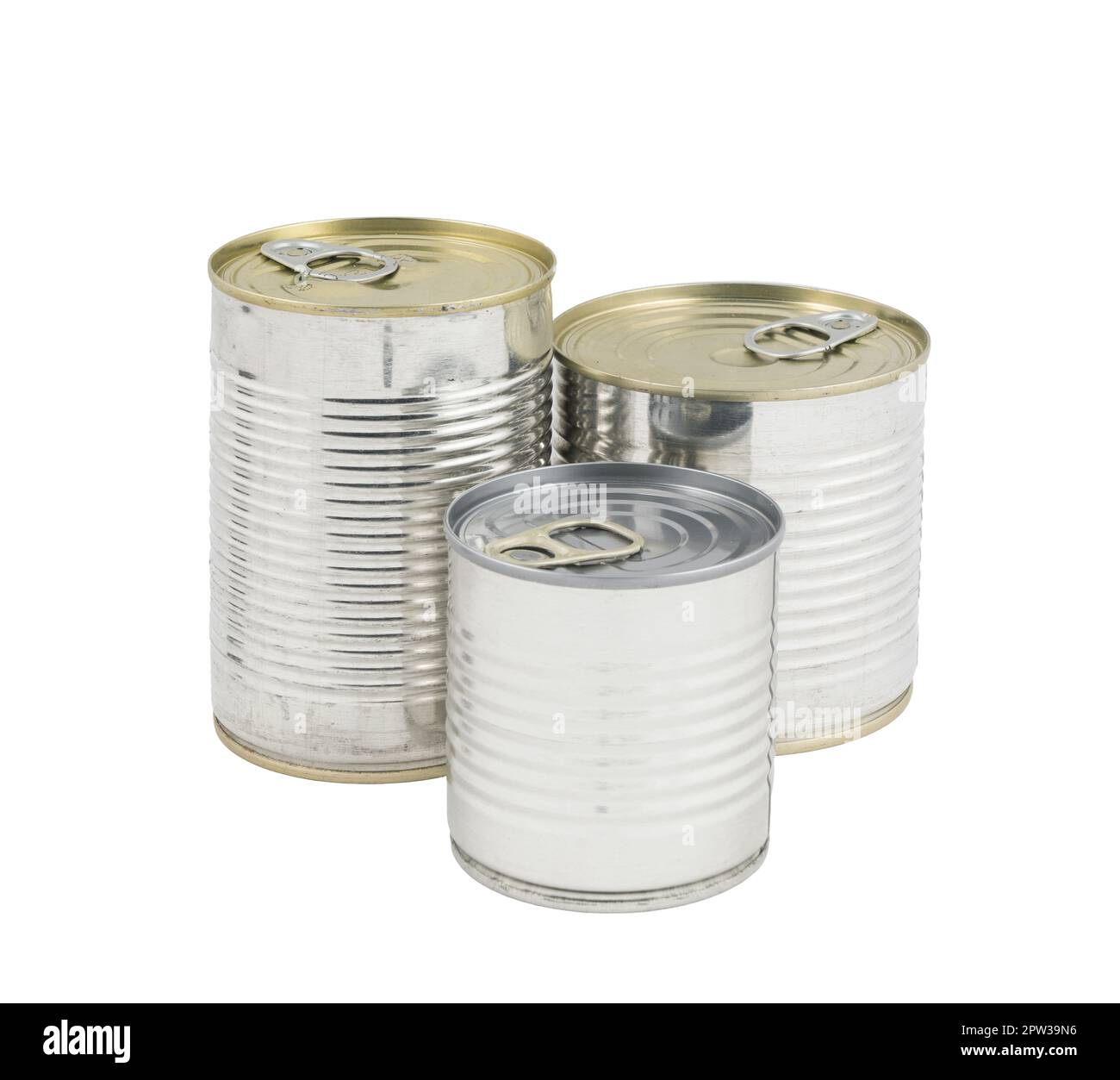 some tin cans for canned food on a transparent background Stock Photo ...