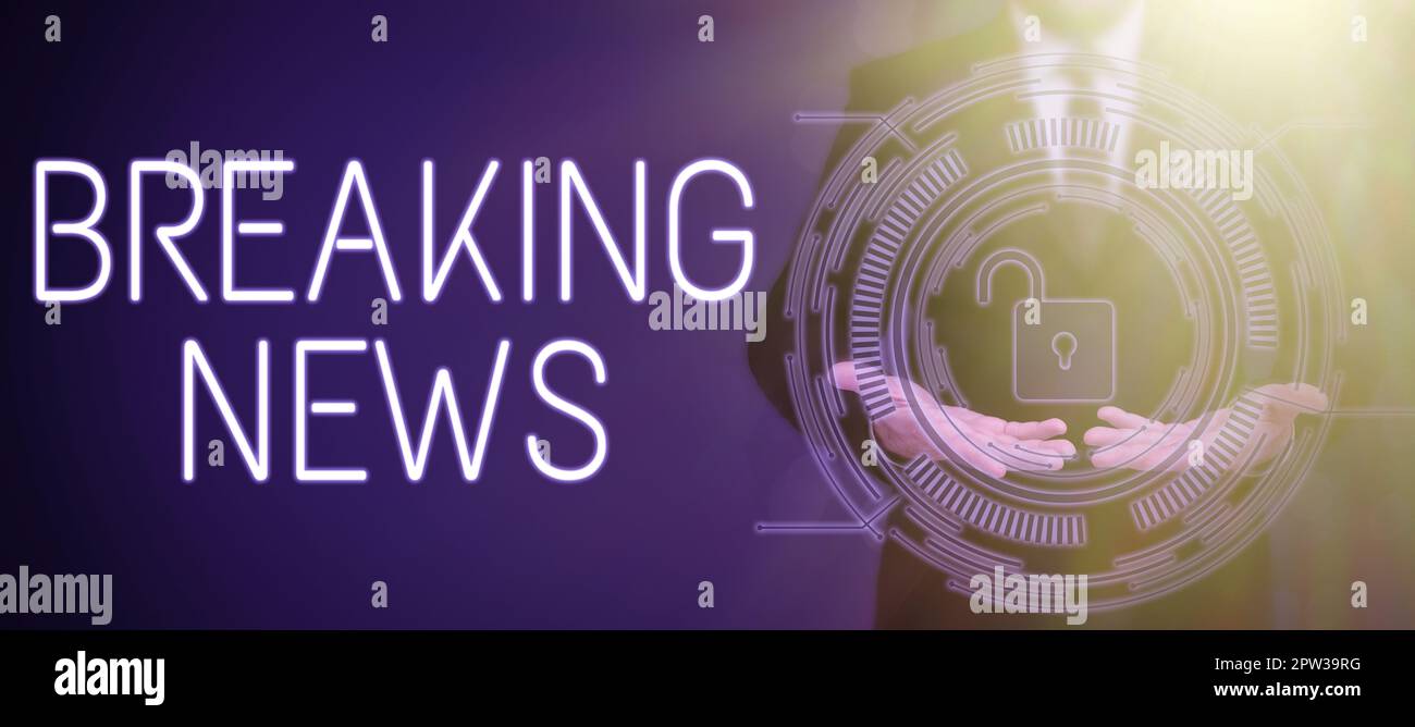 Conceptual display Breaking News, Concept meaning newly received ...