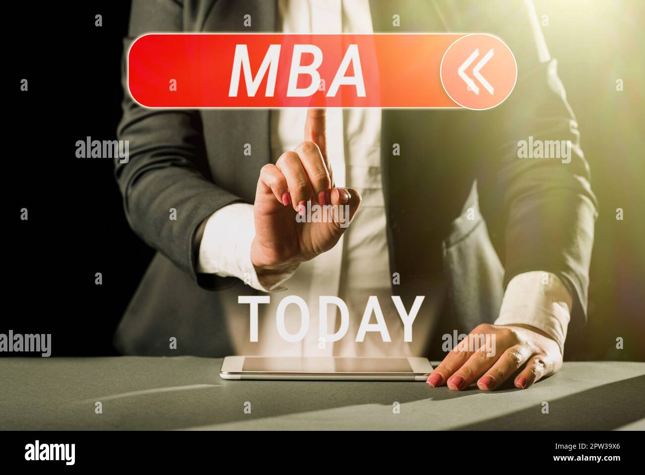 Text sign showing Mba, Conceptual photo designed to develop the skills ...