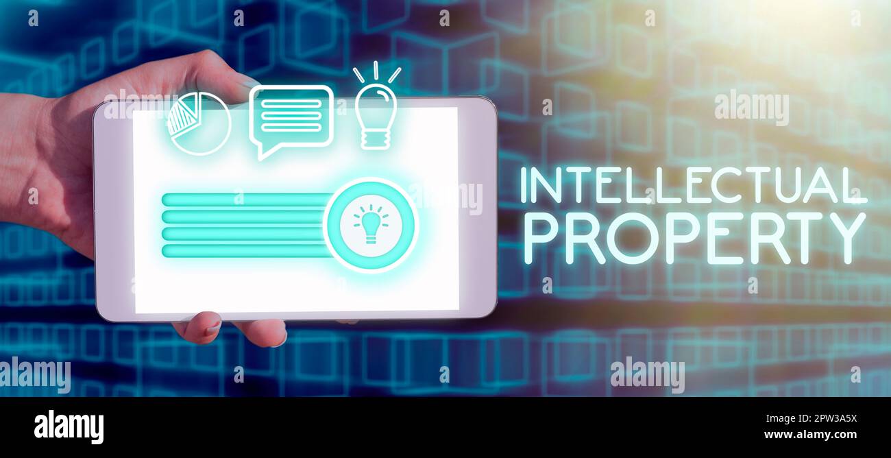 Conceptual display Intellectual Property, Word for work or invention ...