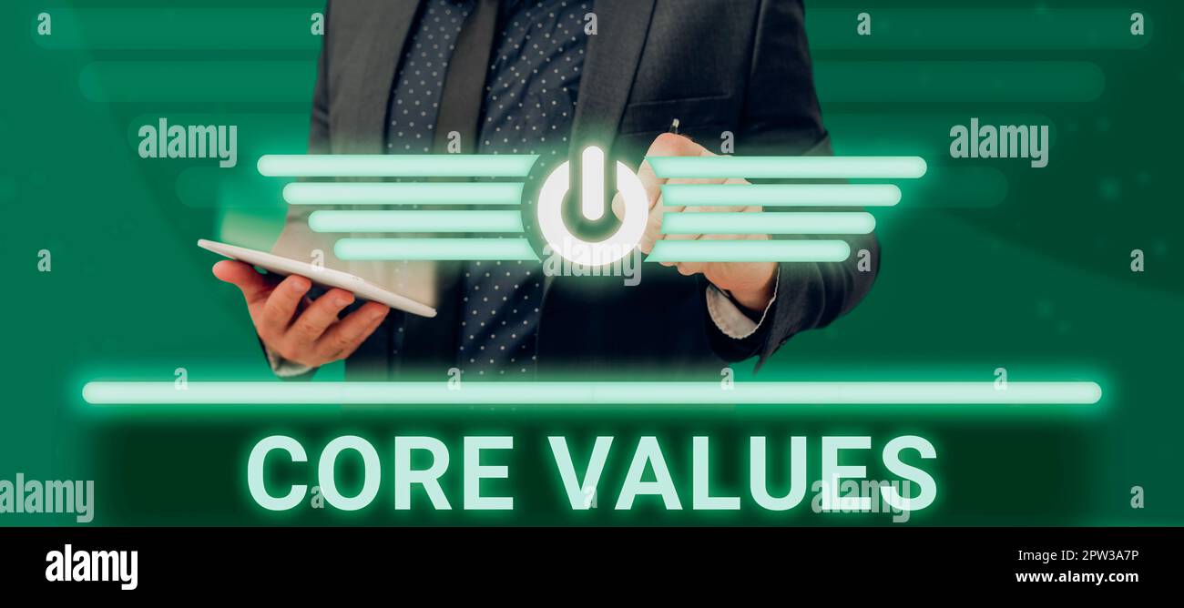 Inspiration showing sign Core Values, Business showcase principles ... Inspiration showing sign Core Values, Business showcase principles ...