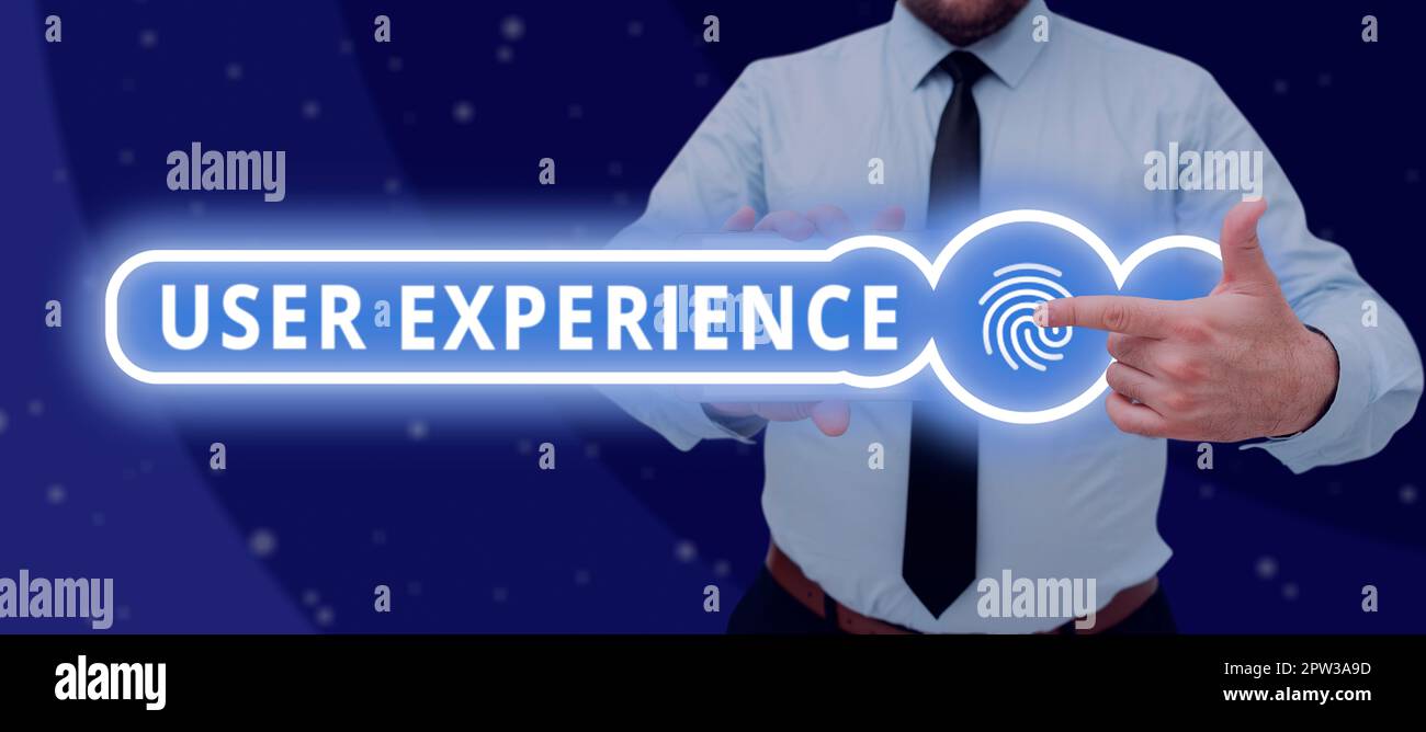 Hand writing sign User Experience, Internet Concept how a person reacts ...