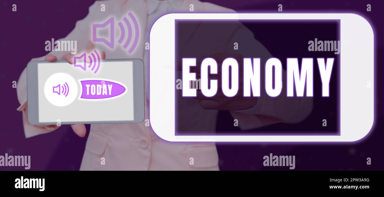 Writing displaying text Economy, Conceptual photo the system of how ...