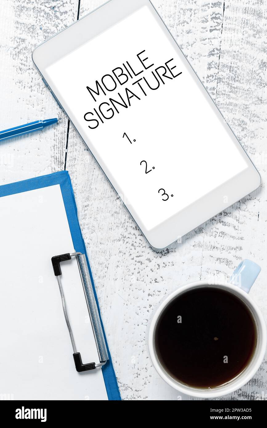 Inspiration showing sign Mobile Signature, Business concept digital ...