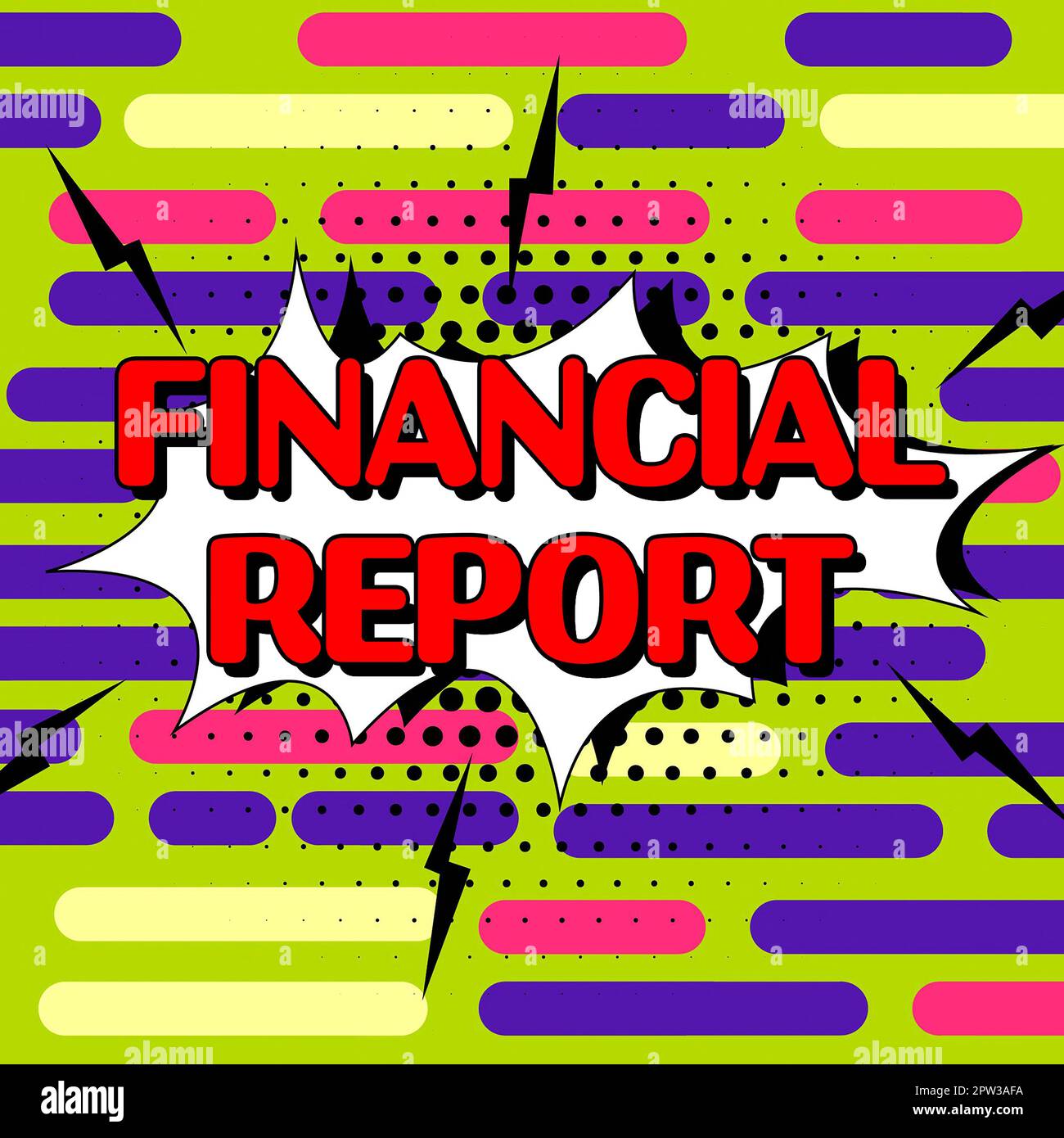 Text caption presenting Financial Report, Word Written on formal ...