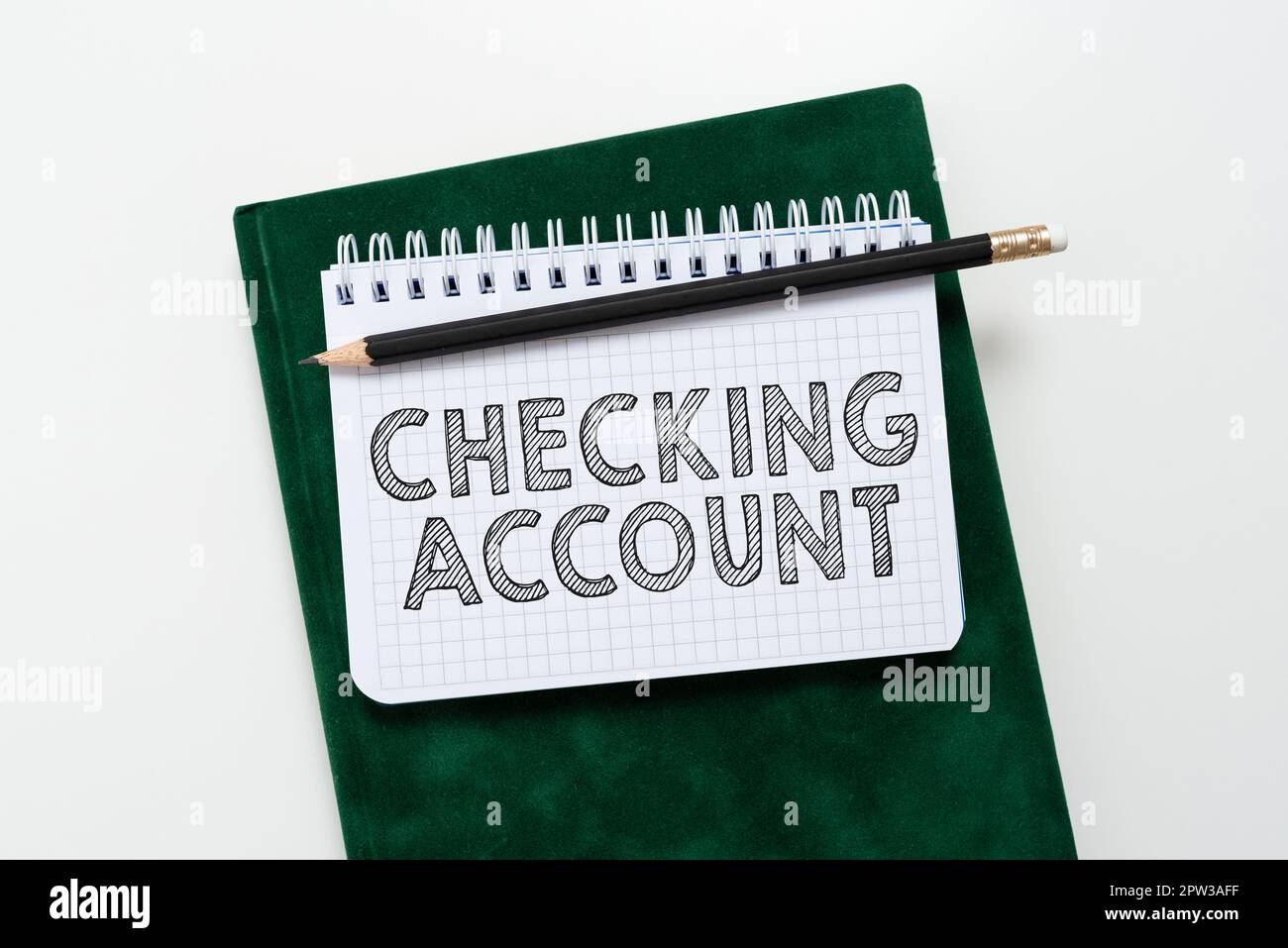 Writing displaying text Checking Account, Word for transactional bank ...