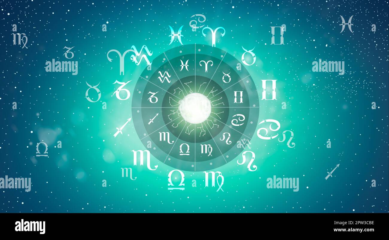 Astrological zodiac signs inside of horoscope circle. Astrology ...