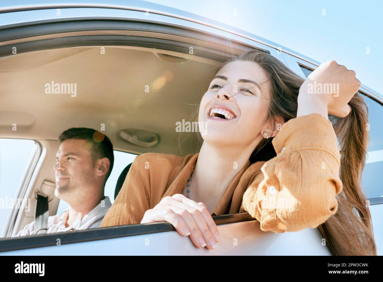 Driving with head out window hi-res stock photography and images - Alamy