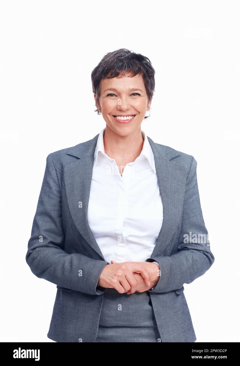 Successful female executive. Successful mature female executive smiling ...