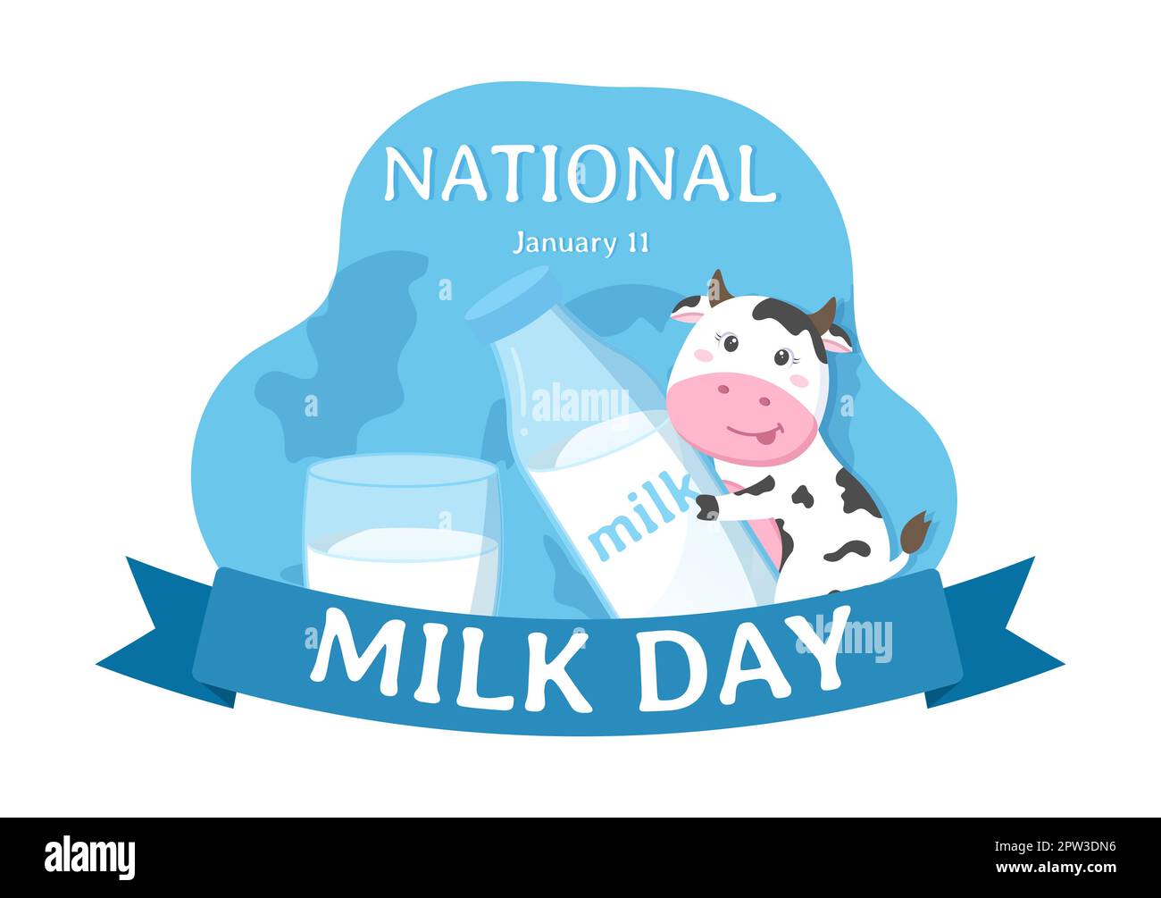 Happy Milk Day Celebration with Splash Drop in Smooth Wave of White ...