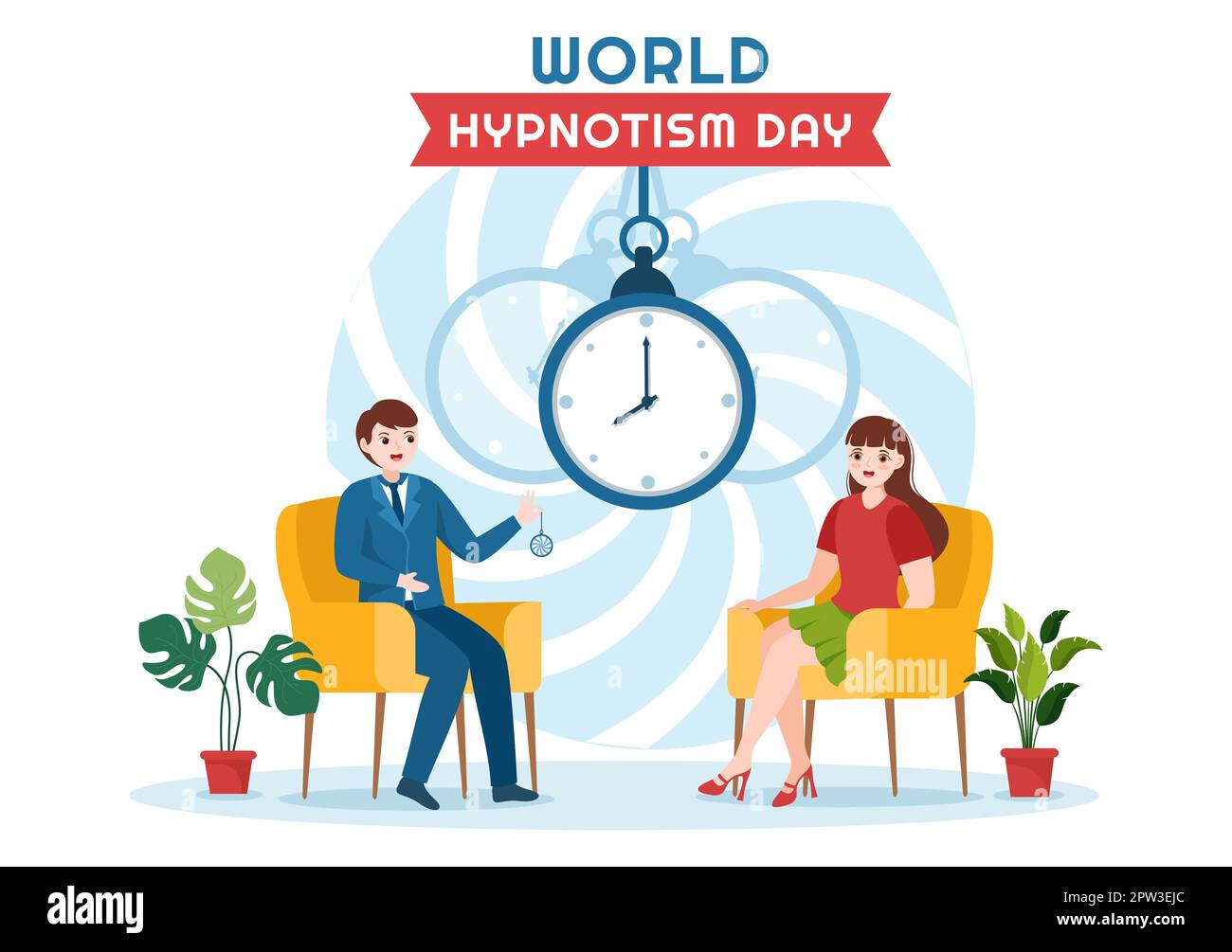 World Hypnotism Day with Black and White Spiral, Altered State of Mind ...