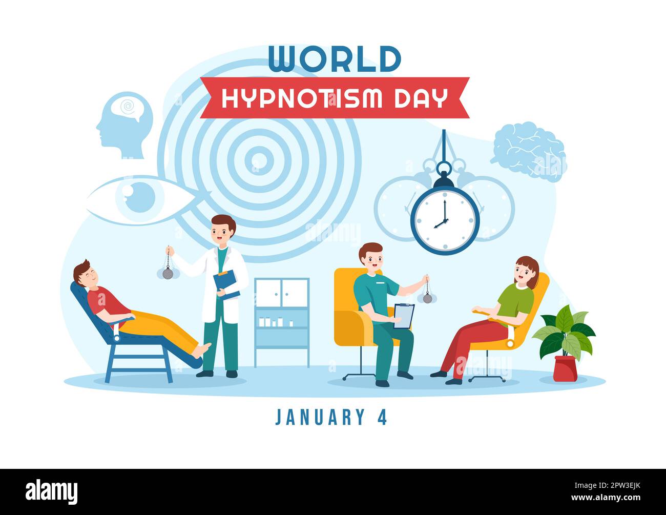 World Hypnotism Day with Black and White Spiral, Altered State of Mind ...