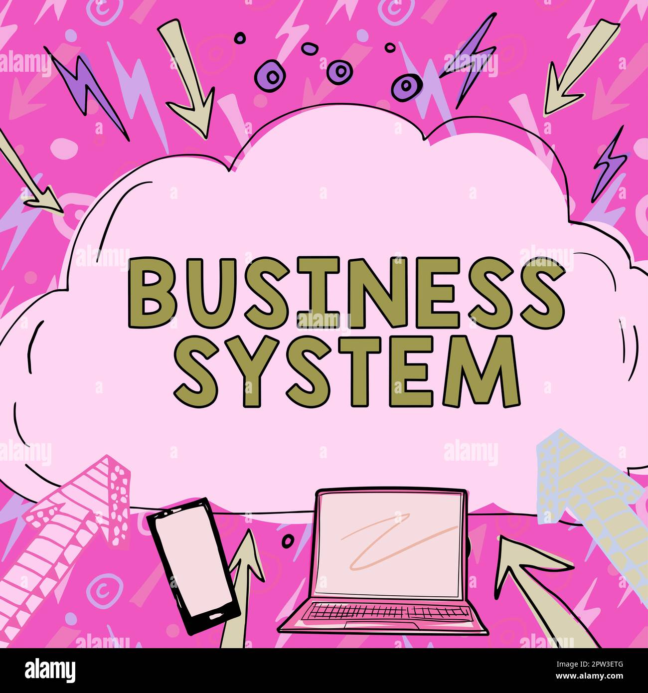 Conceptual caption Business System, Concept meaning delivery mechanism ...