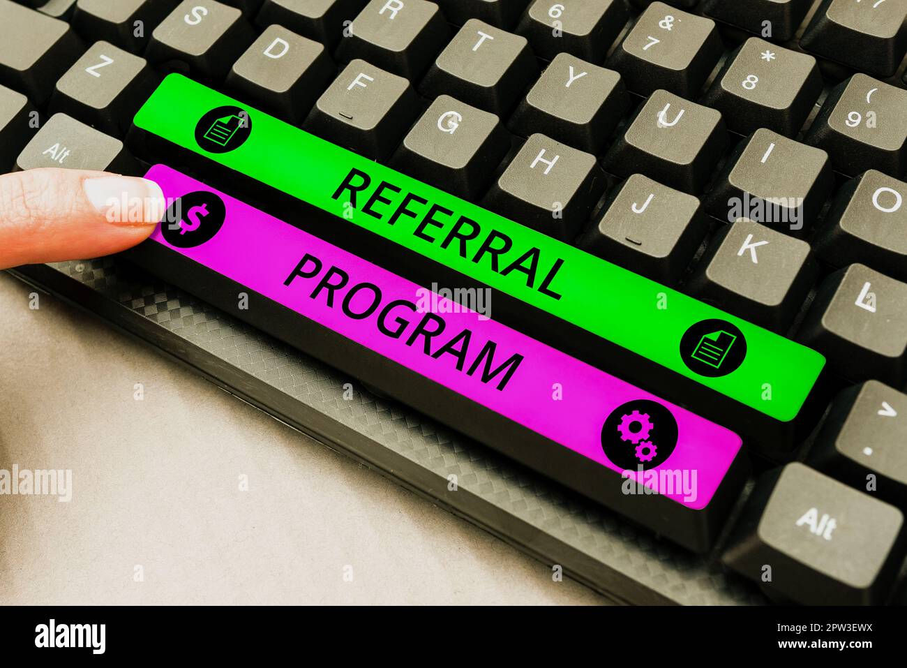 Conceptual display Referral Program, Concept meaning employees are ...