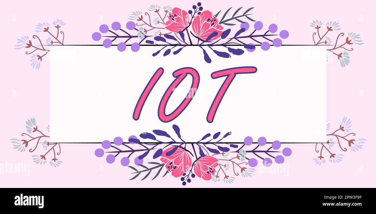 Handwriting text Iot, Word Written on internet of things transfer data ...