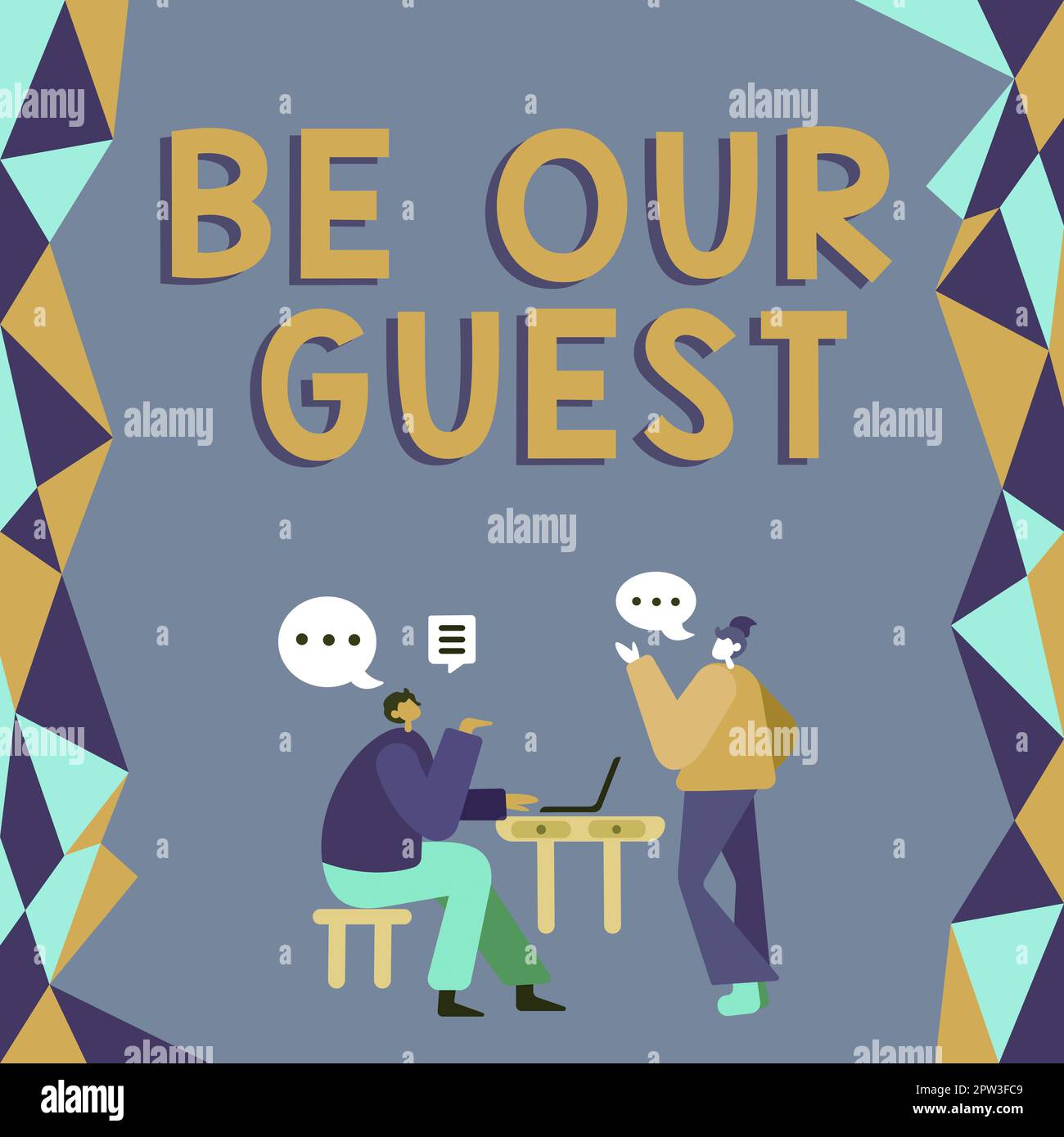 Text caption presenting Be Our Guest, Business idea You are welcome to ...
