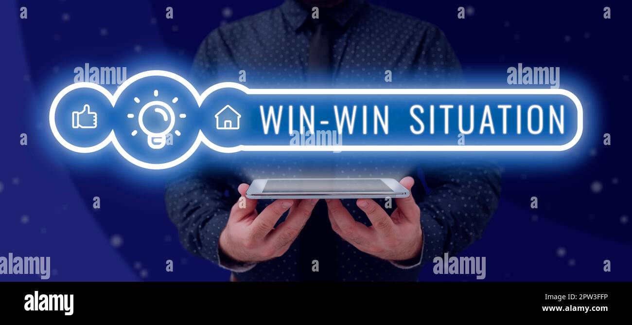 Text caption presenting Win Win Situation, Concept meaning situation ...